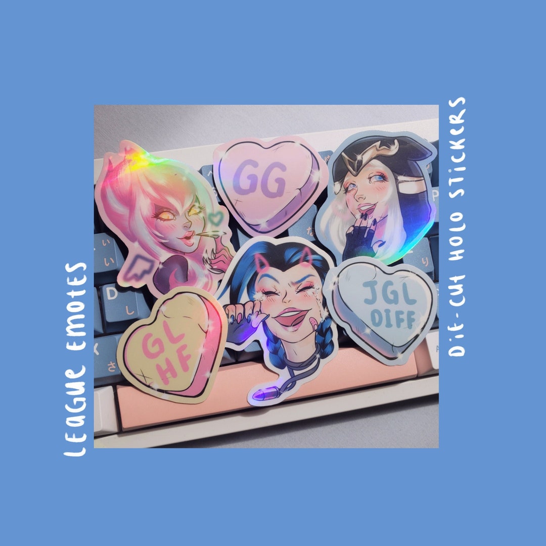 League of Legends Emote Stickers Set, Ashe, Jinx, Evelynn, Gaming ...