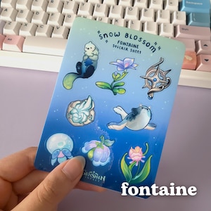 Genshin Impact Region Sticker Sheets, Hoyoverse Gaming Stickers, Kawaii ...