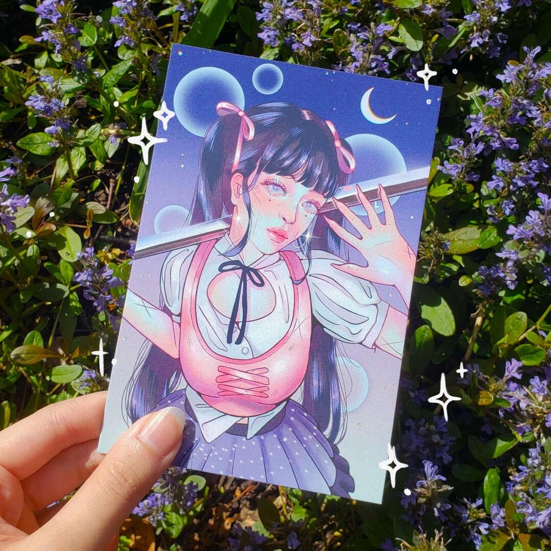 Sayonara Wall Art Print, 4x6 Art Print, Anime Art, Magical Girl, Anime ...