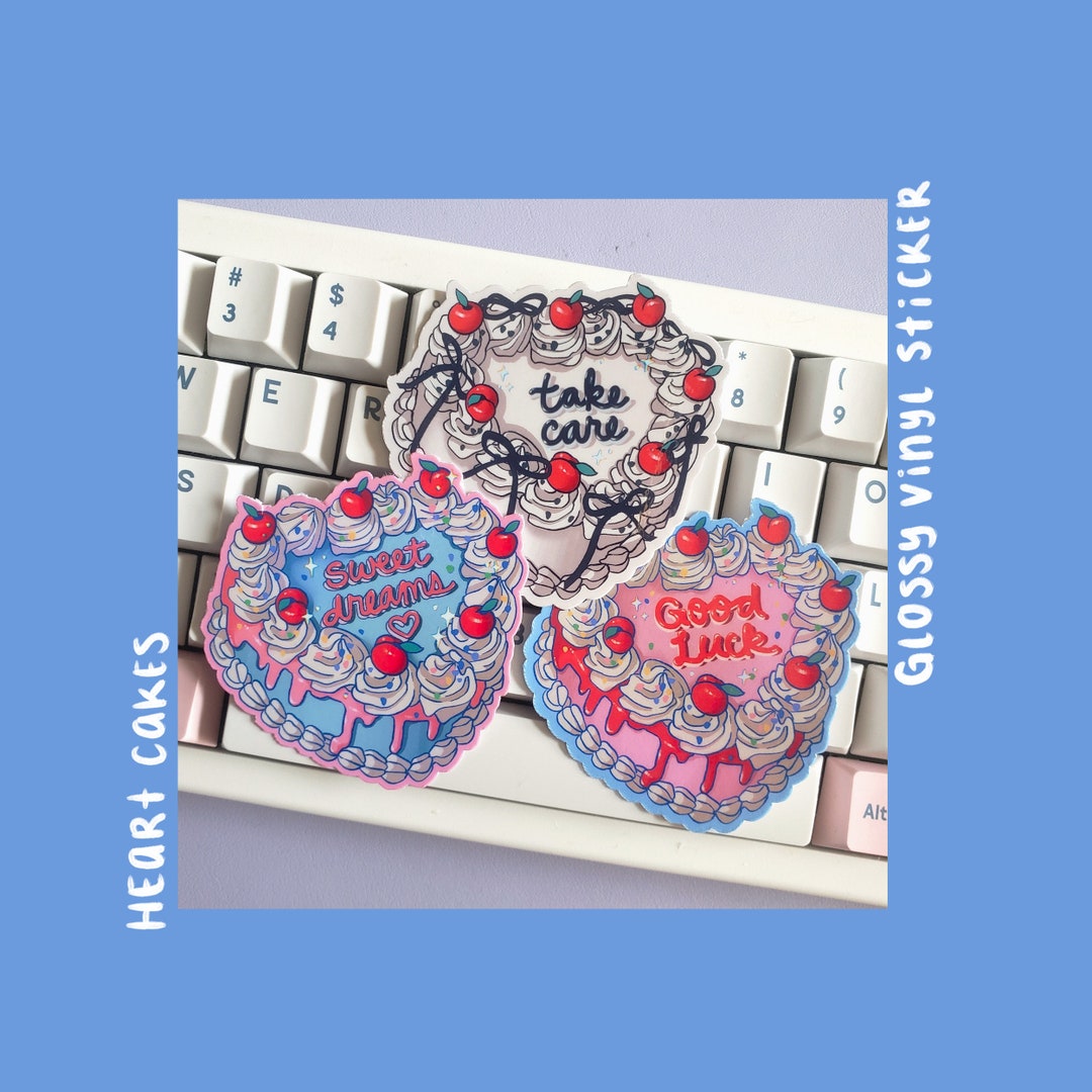 Heart Cake Sticker, Good Luck Symbol, Sweet Dreams Aesthetic Decal ...