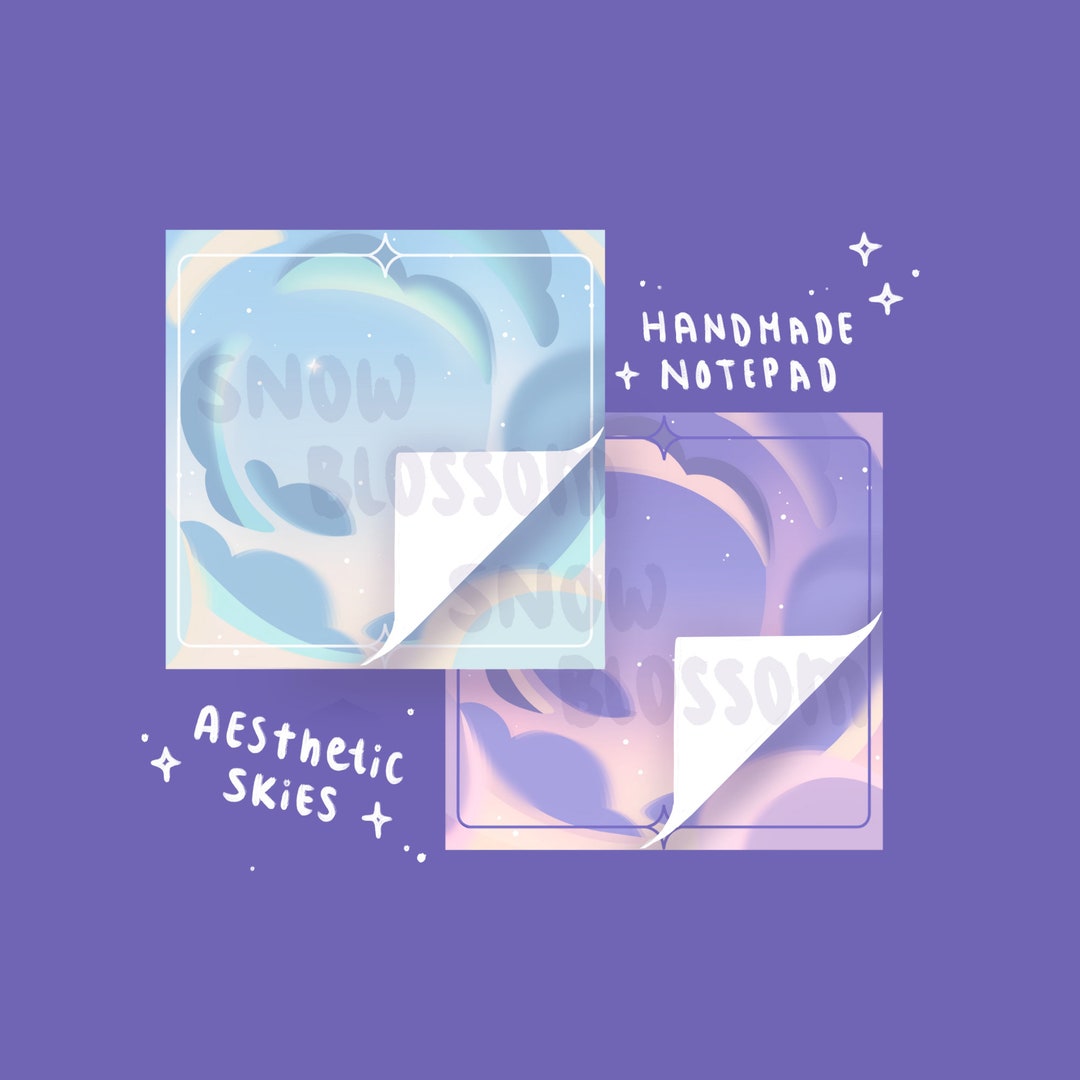 Aesthetic Skies Handmade Notepad, Sunset and Sunrise Memo Pad, Blue and Purple Skies Notepad - Etsy