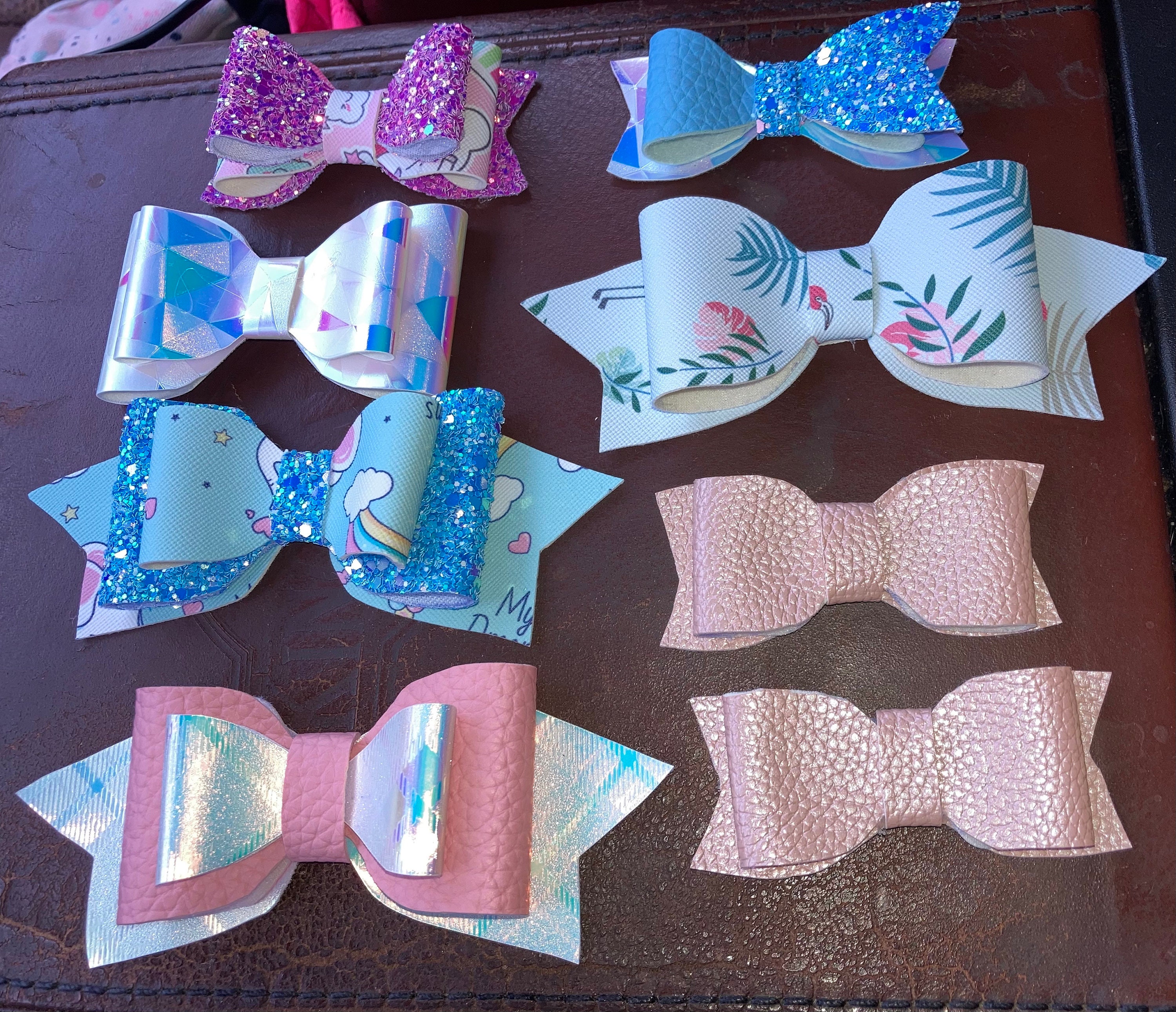 Faux Leather Hair Bows for Girls - Etsy