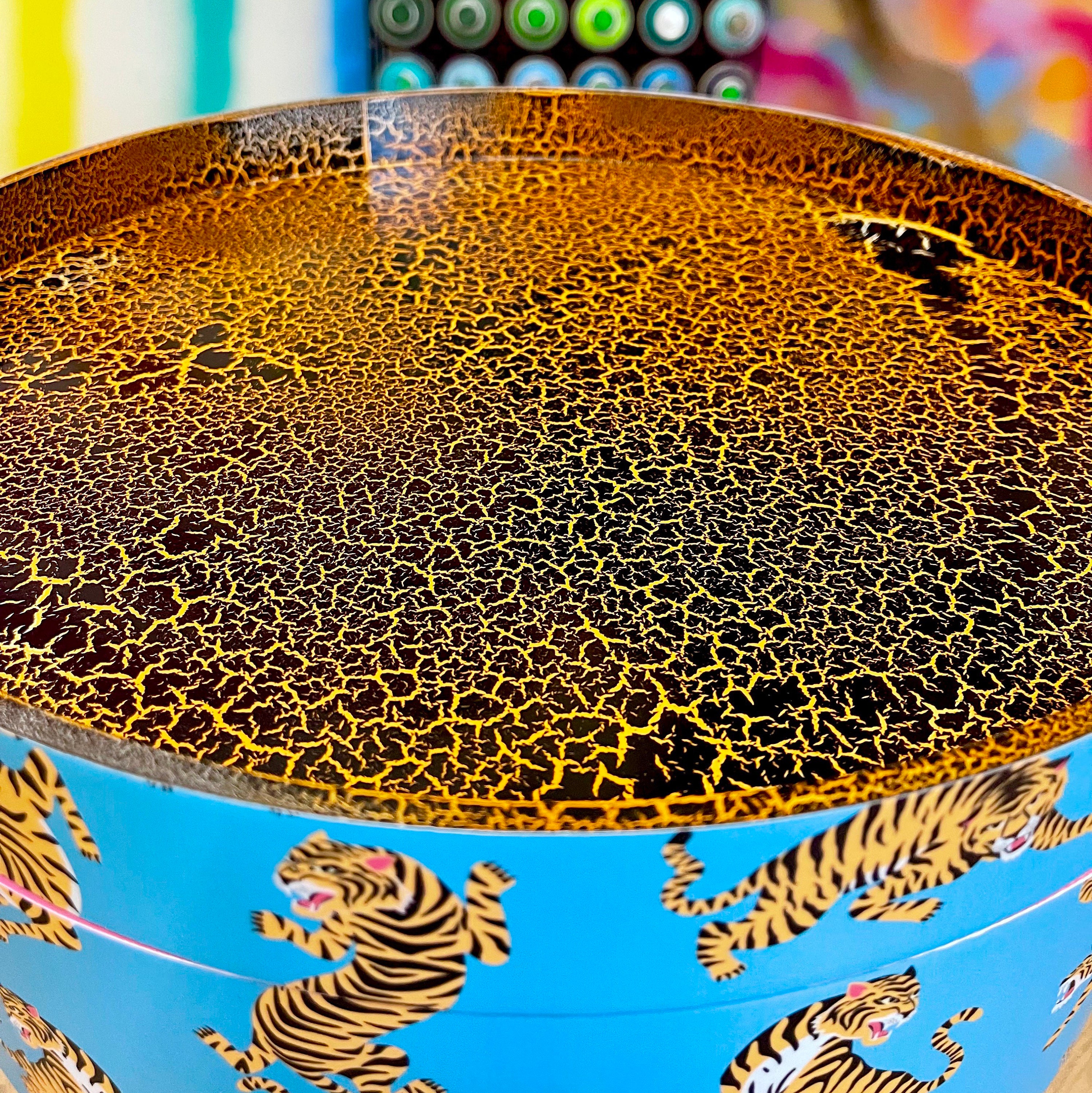 Blue Tiger Side Table for Bedroom, Pink Safari Nursery Decor Girl ...