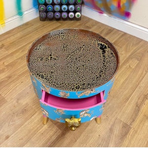 Blue Tiger Side Table for Bedroom, Pink Safari Nursery Decor Girl ...