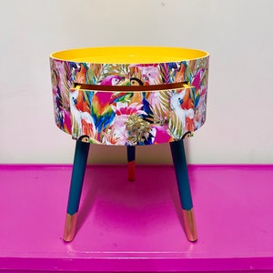 Colourful Parrot Side Table for Office, Jungle Decor, Tray Top End ...
