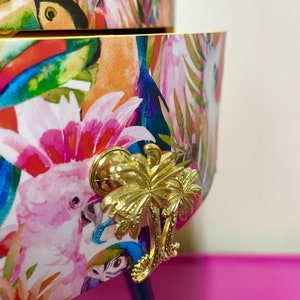 Colourful Parrot Side Table for Office, Jungle Decor, Tray Top End ...