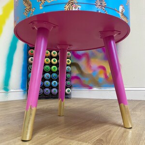 Blue Tiger Side Table for Bedroom, Pink Safari Nursery Decor Girl ...