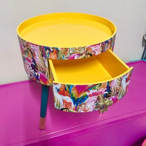Colourful Parrot Side Table for Office, Jungle Decor, Tray Top End ...