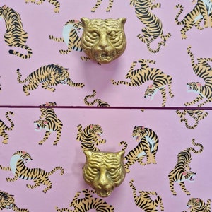 Pink Tiger Square Bedside Table, Two Drawers, Ideal Nightstand ...