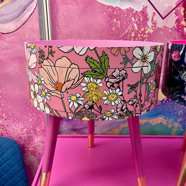 Floral Nightstand - Etsy