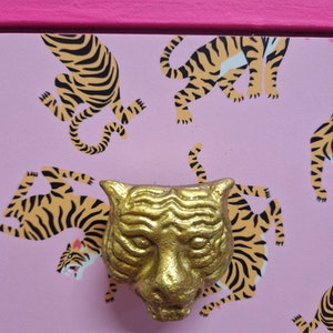 Pink Tiger Square Bedside Table, Two Drawers, Ideal Nightstand ...