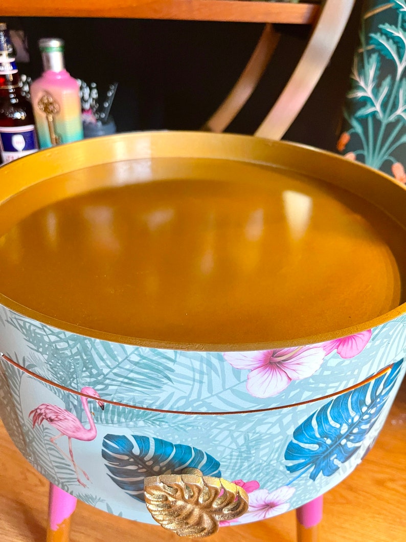 Round Small Coffee Table With Drawer. Ideal for Nightstand | Etsy