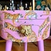 Bedside Table With Glitter Top. Light Pink Tiger Round Table. Fun ...
