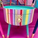 Pastel Rainbow Stripe Multicoloured Round Side Table . Circular Wooden ...