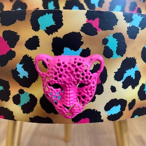 Hot Pink Magenta Leopard Round Bedside Table . Fun Bright Home Decor ...