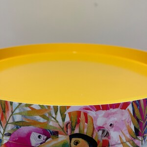 Colourful Parrot Side Table for Office, Jungle Decor, Tray Top End ...