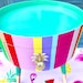 Pastel Rainbow Stripe Multicoloured Round Side Table . Circular Wooden ...