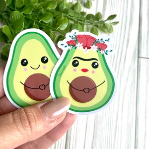 Avocado Vinyl Sticker, Cute Avocado, Smiley Avocado Water Bottle ...