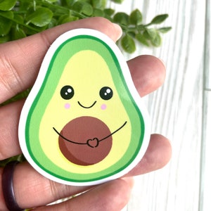 Avocado Vinyl Sticker, Cute Avocado, Smiley Avocado Water Bottle ...