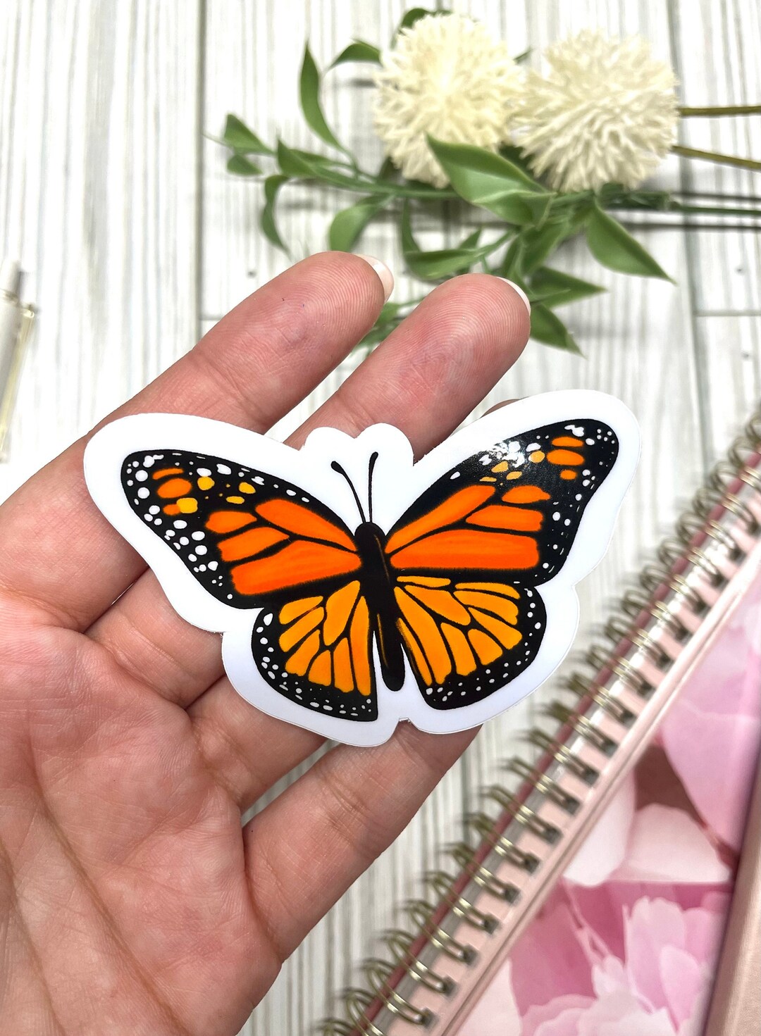 Monarch Butterfly Sticker, Waterproof, Water Bottle Sticker, Laptop ...
