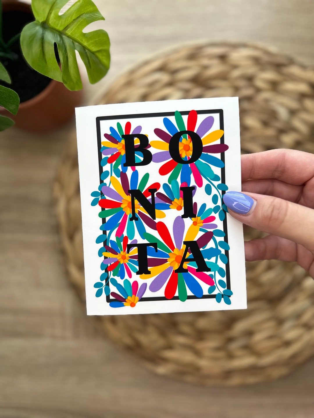 BONITA Otomi Daisy Greeting Card, Card for Her, Friend Latina ...