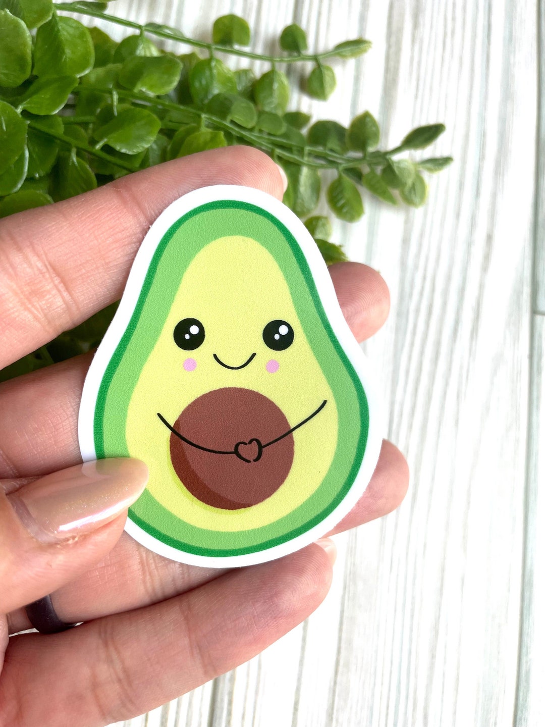 Avocado Vinyl Sticker, Cute Avocado, Smiley Avocado Water Bottle ...