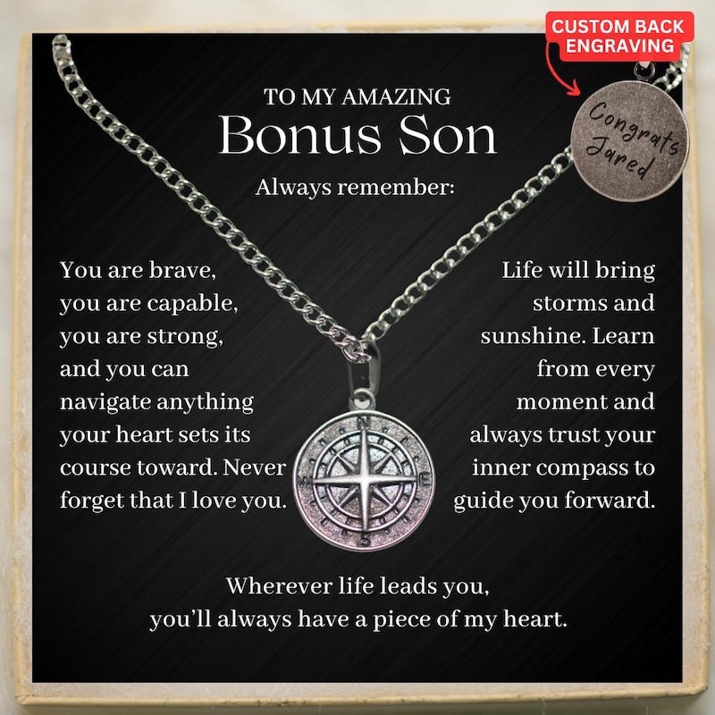 Compass Pendant Son - Etsy