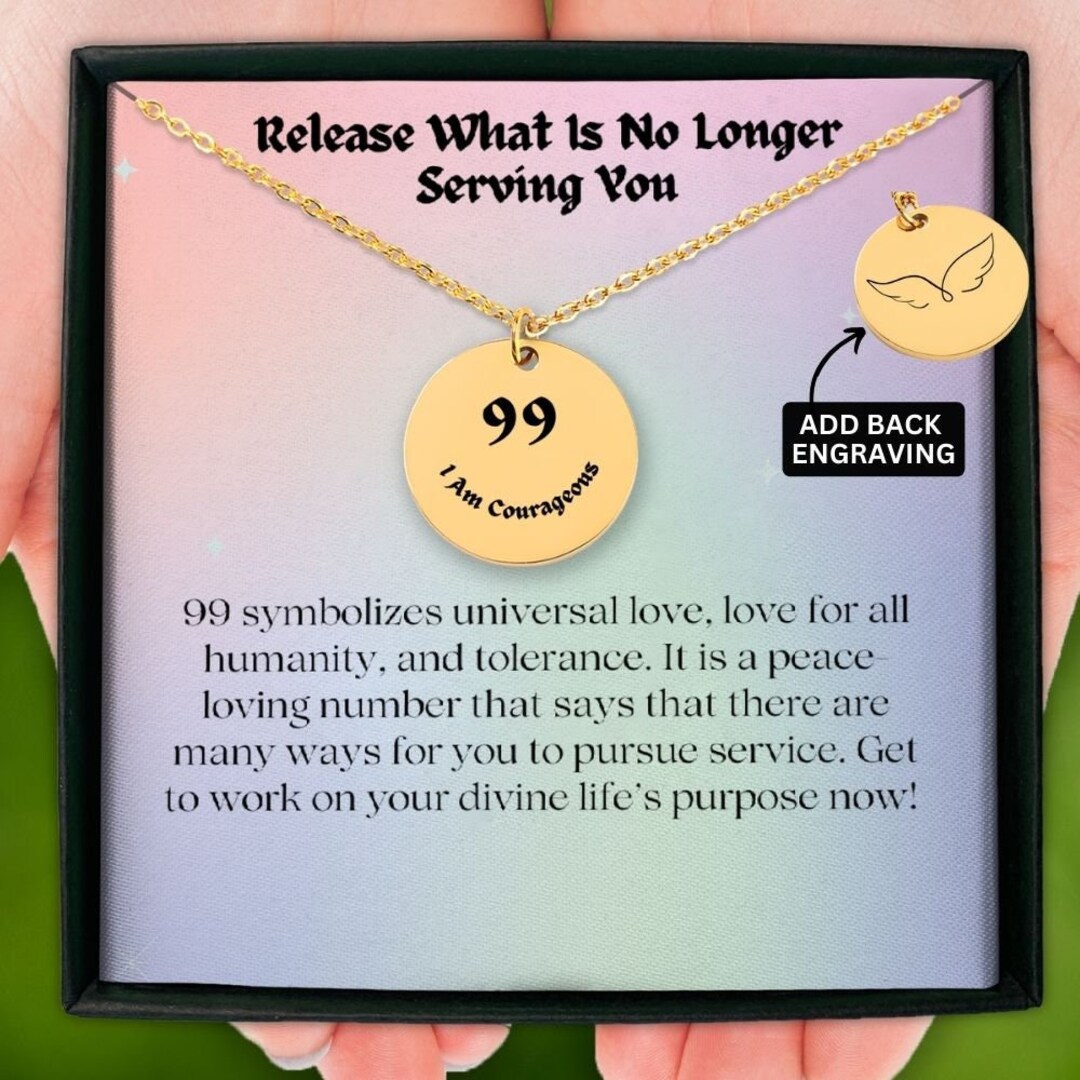 99 Angel Number Necklace, Personalized Angel Number Necklace, 99 ...