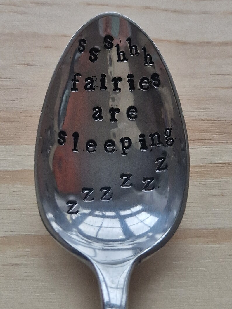 Hand Stamped Vintage "ssshhh Fairies Are Sleeping" Silver Plated ...