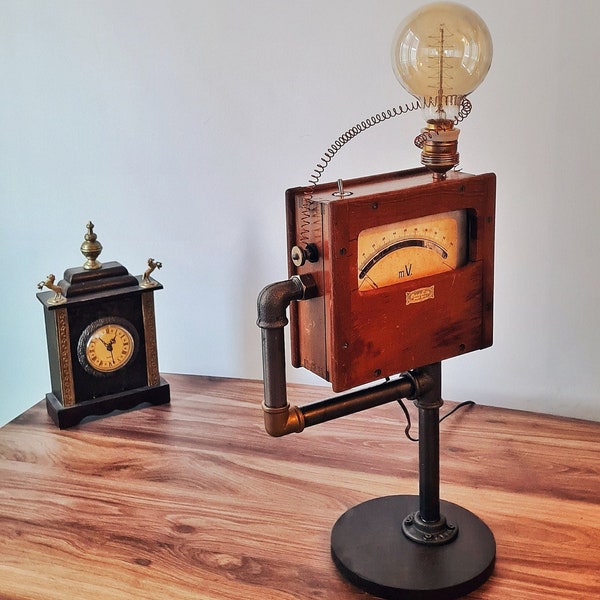 Industrial Steampunk Design Sitting Pipeman Table Lamp for Home ...