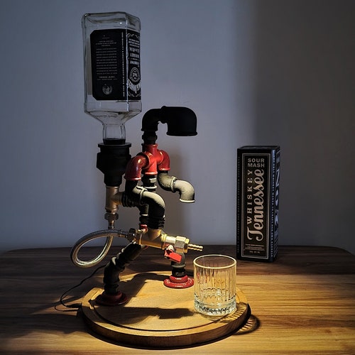 Firefighter-fireman Drink Dispenser With Lamp for Alcohol - Etsy