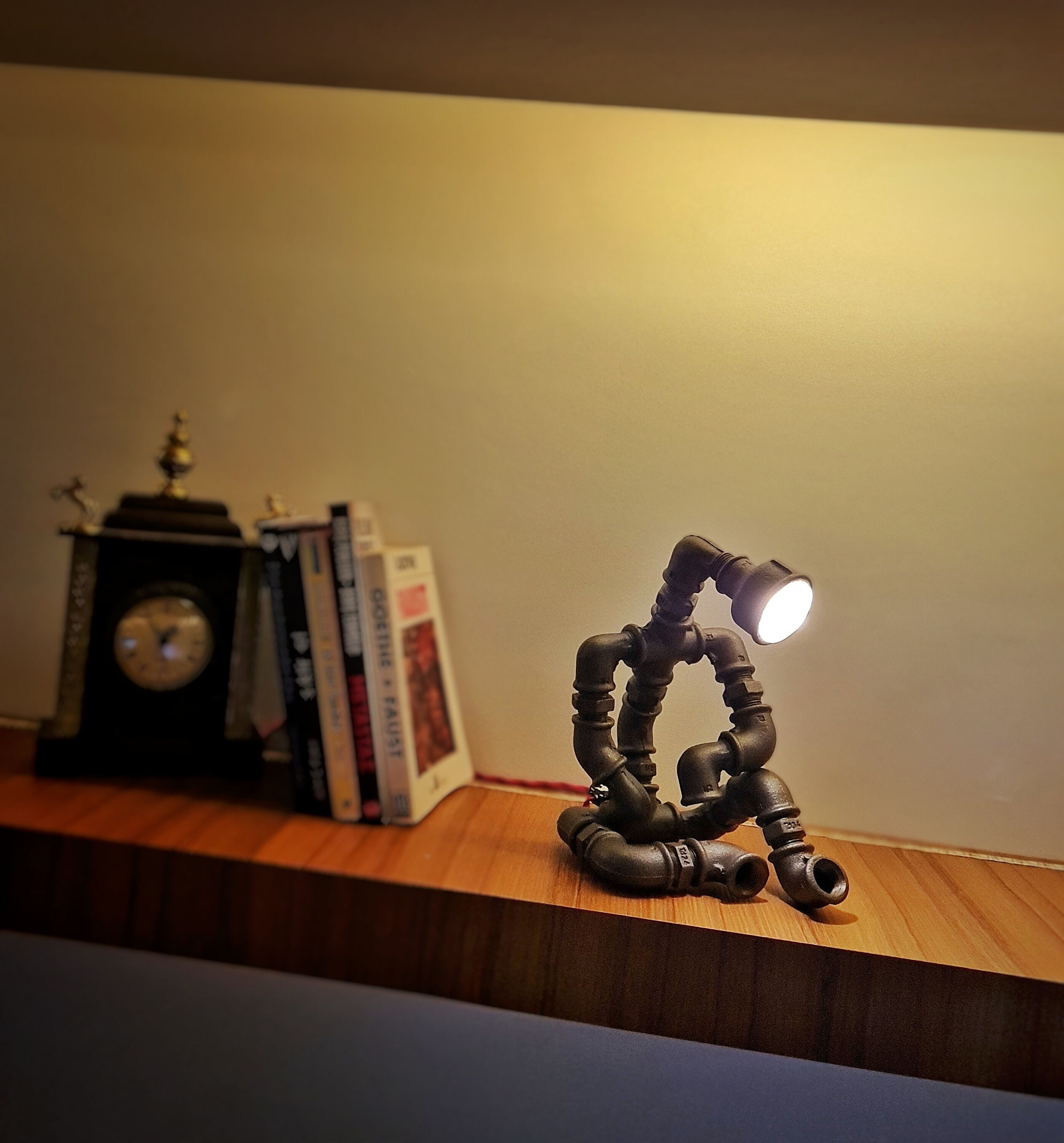 Industrial Steampunk Design Sitting Pipeman Table Lamp for Home ...