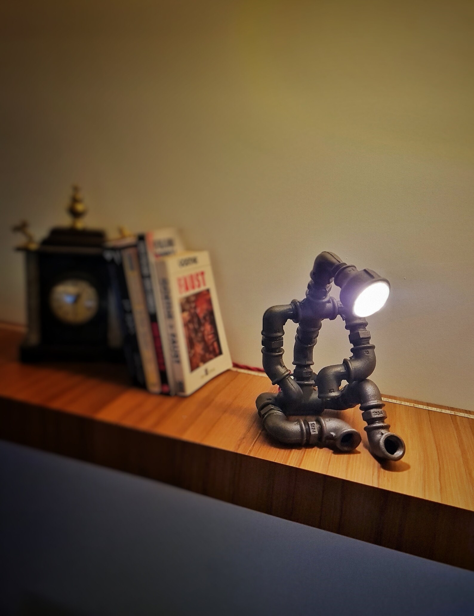 Industrial Steampunk Design Sitting Pipeman Table Lamp for Home ...