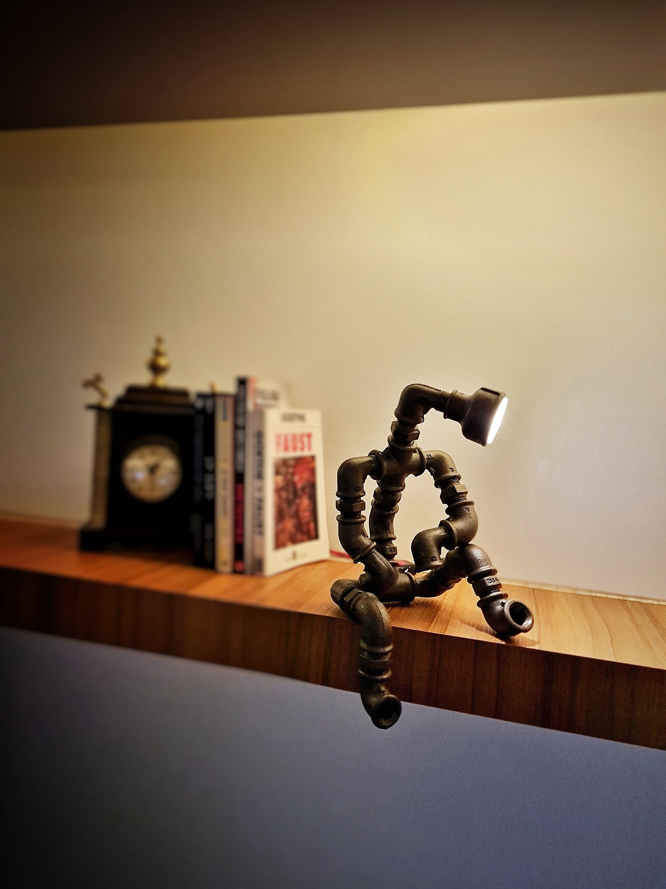 Industrial Steampunk Design Sitting Pipeman Table Lamp for Home ...