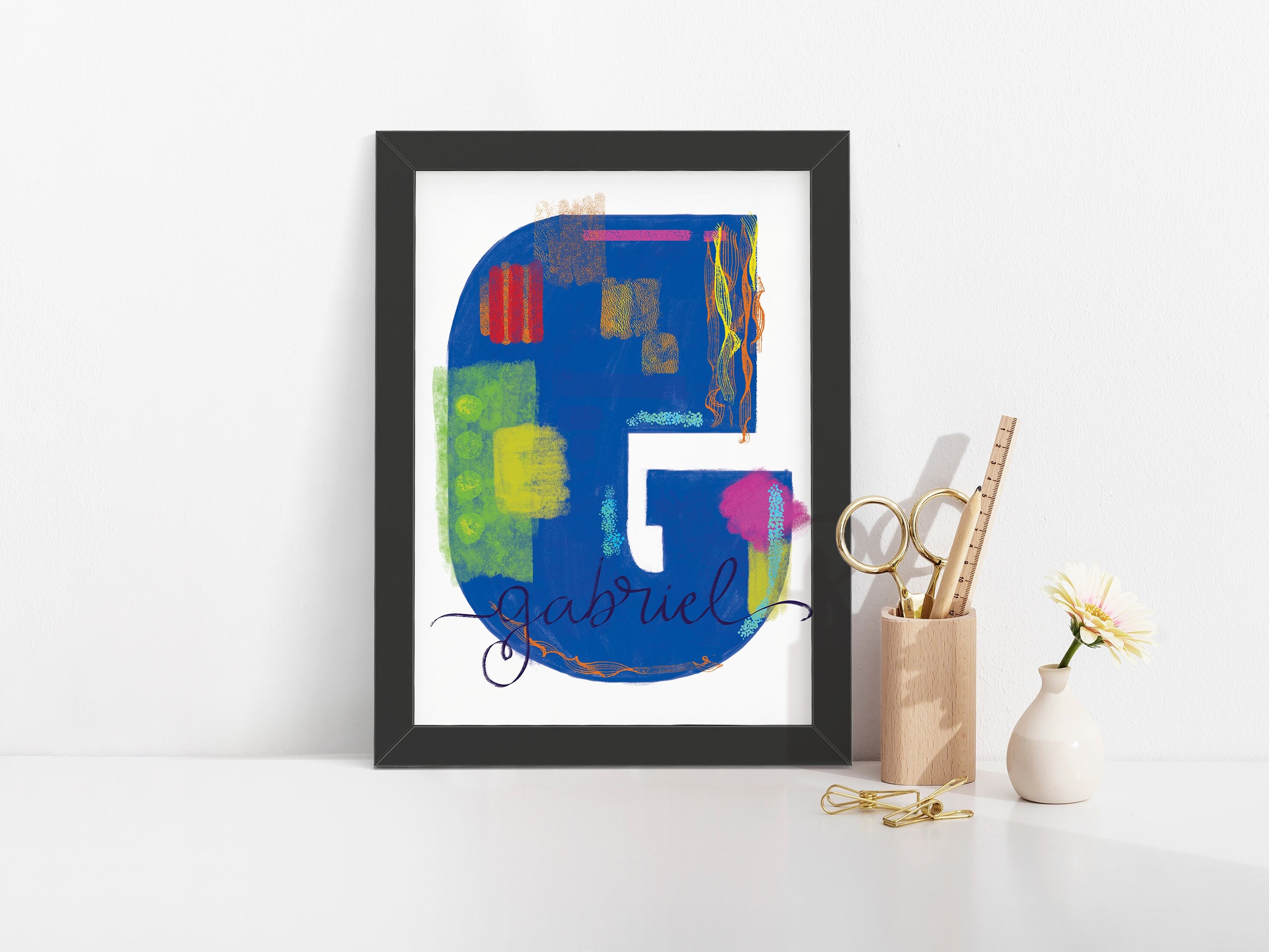Colorful Capital Letter Personalized | Custom Made Initial Wall Art and ...