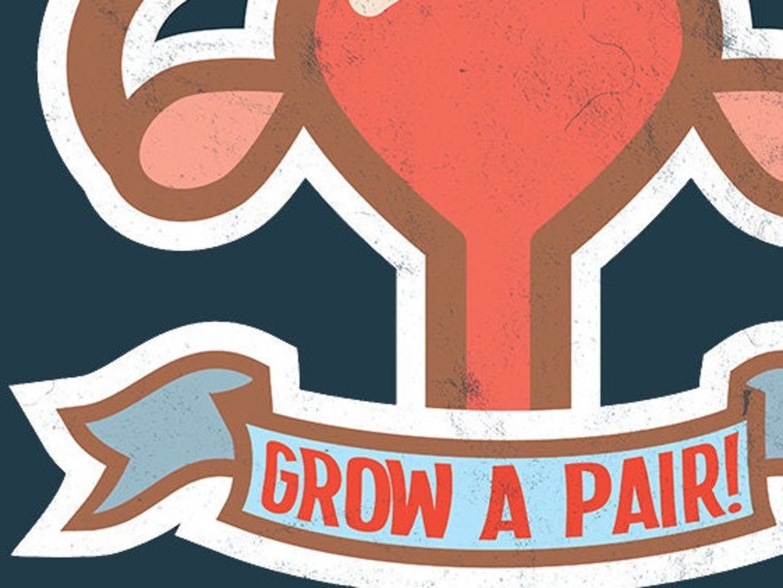 Grow a Pair Printable of Feminist Art Uterus Feminist Bold Phrase Poster Unique Gift for Her ...