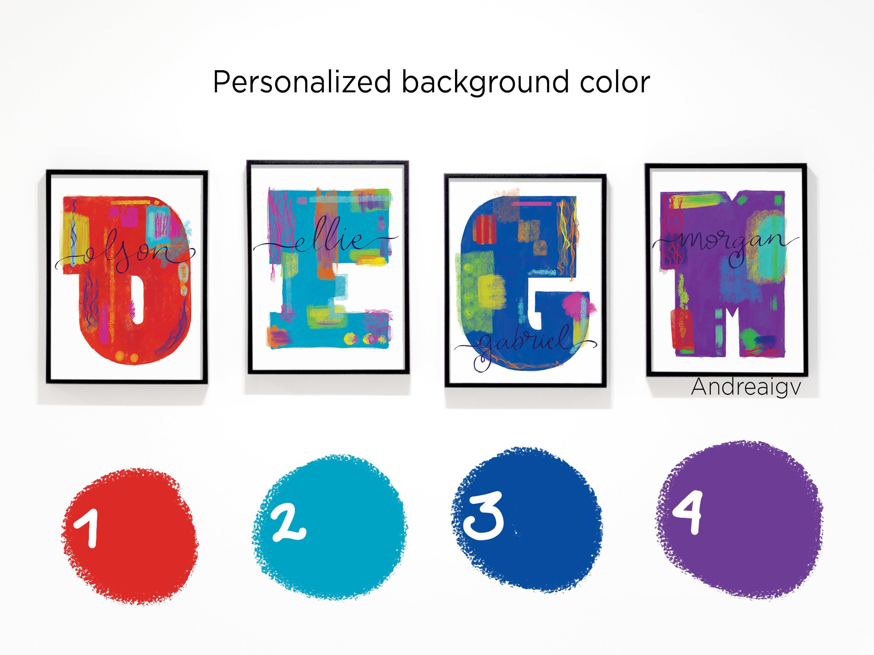 Colorful Capital Letter Personalized | Custom Made Initial Wall Art and ...