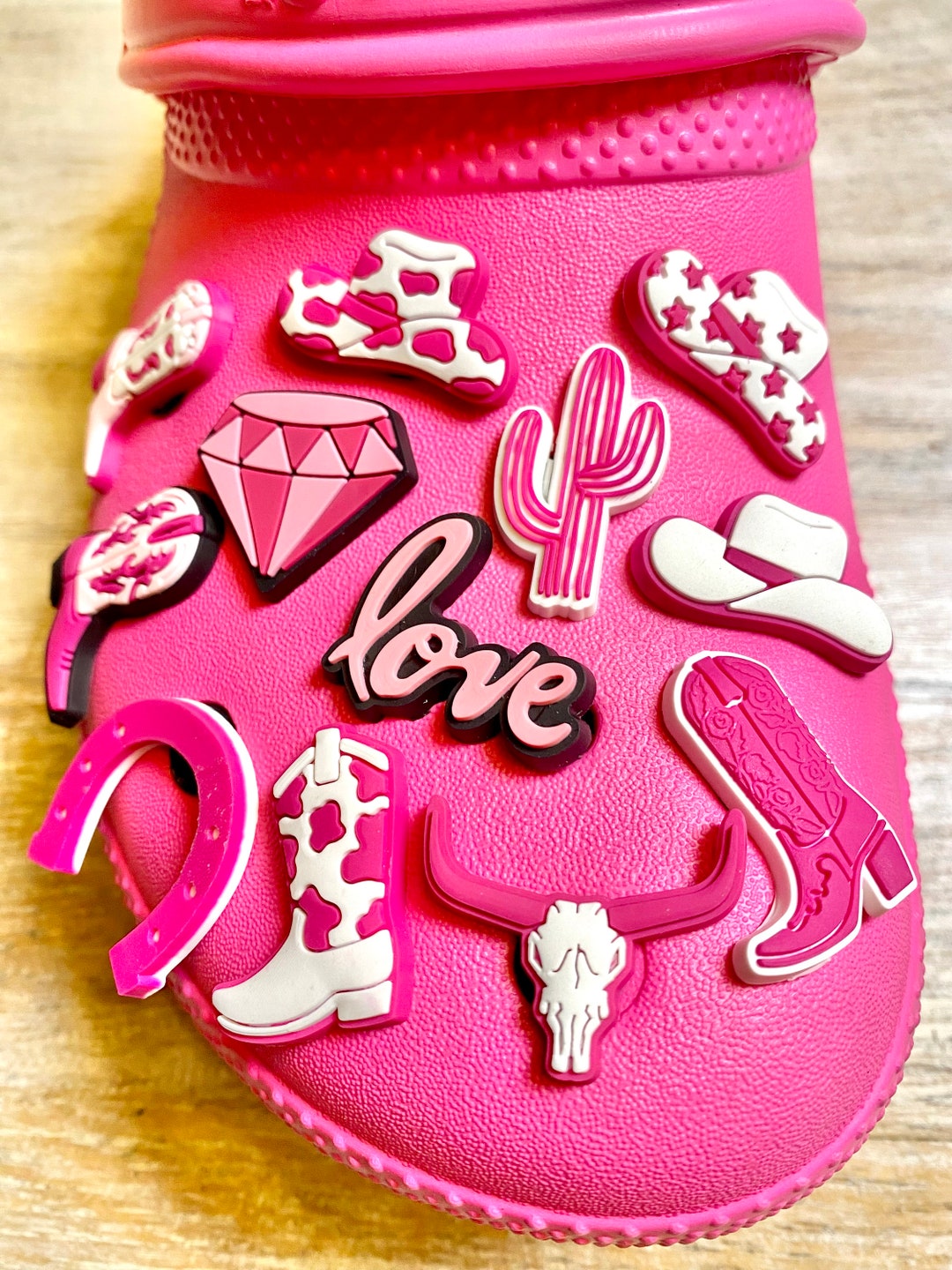 Shoe Charms | Exclusive Pink Cowgirl Set | 12 Piece Set | 4 Piece ...