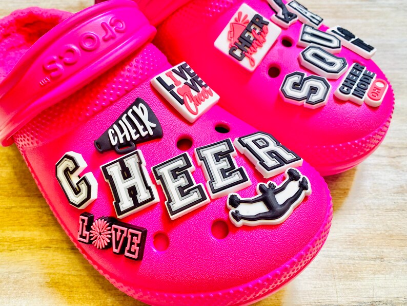 Shoe Charms | Cheer Squad Pink Set | 18 Piece Option | 5 Piece Option ...