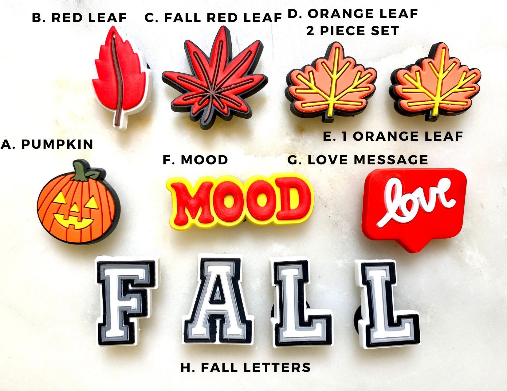 Shoe Charms Fall Set 11 Piece Set - Etsy