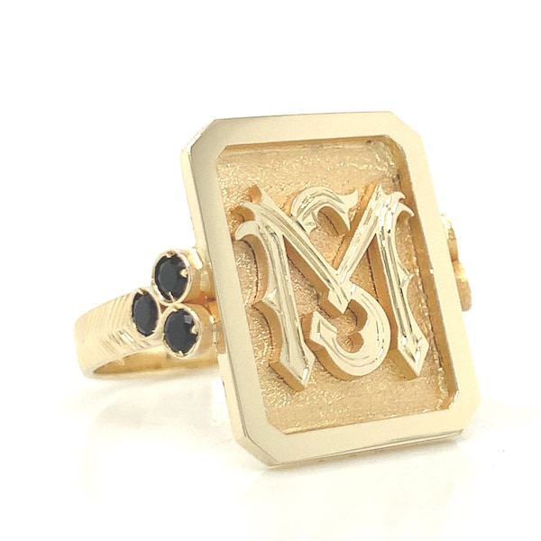 Monogram Signet Ring - Etsy