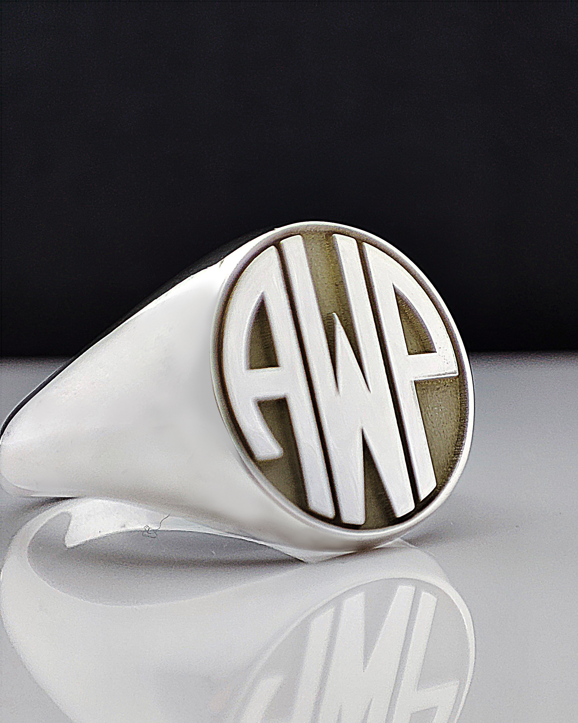 Personalized Signet Ring Monogram Signet Ring Engraved | Etsy