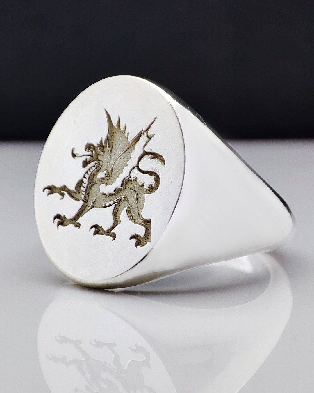 Custom Family Crest Signet Ring – Personalized Engraved Sterling Silver ...