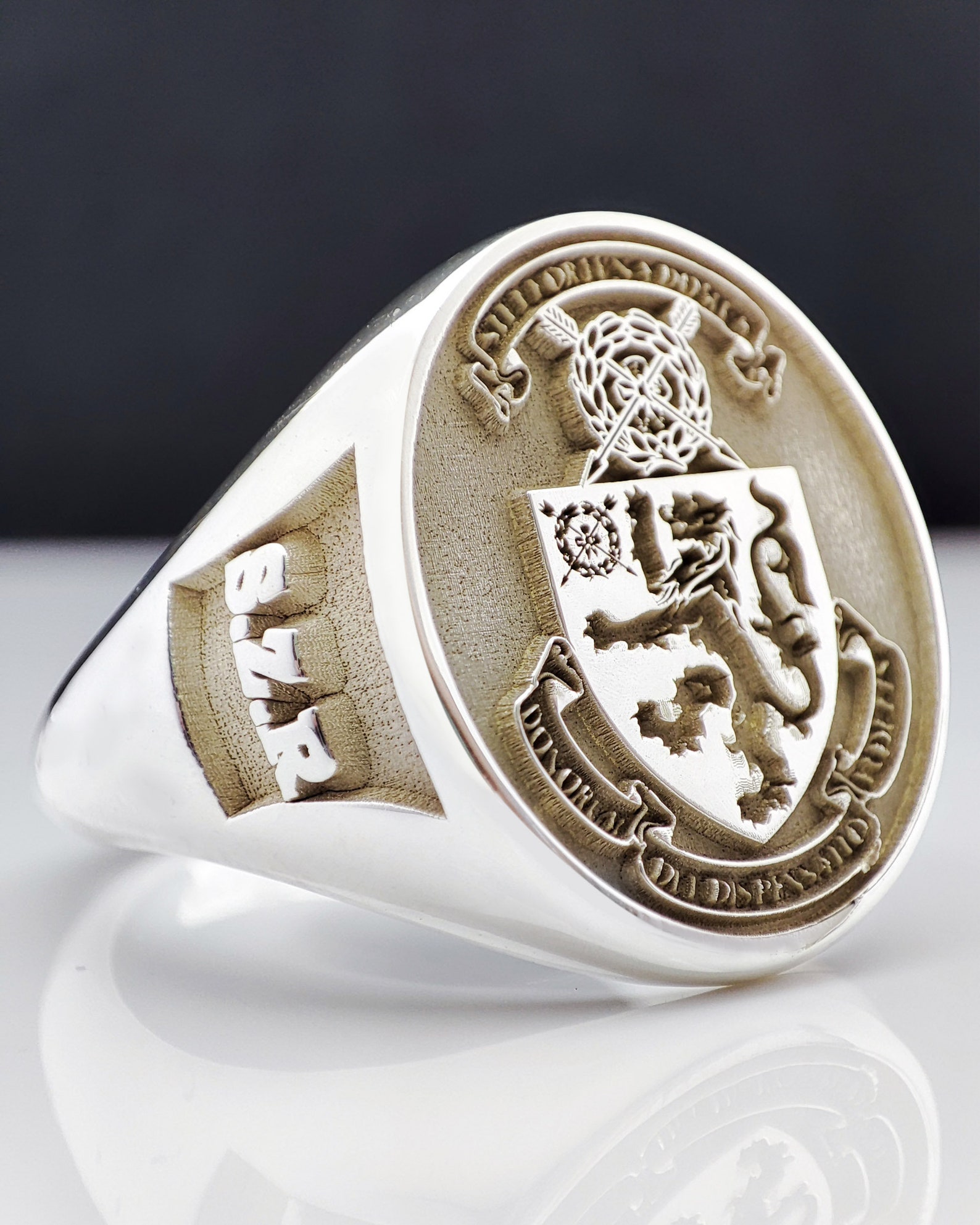 Coat of Arms Logo Ring College Ring Class Ring Personalized - Etsy