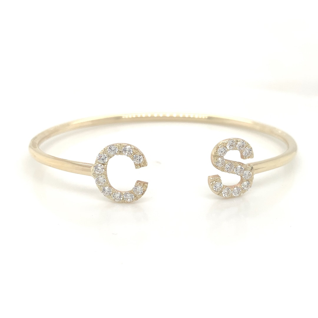 Stone Letter Bracelet , Custom Letter Bracelet, Custom Name Bracelet ...