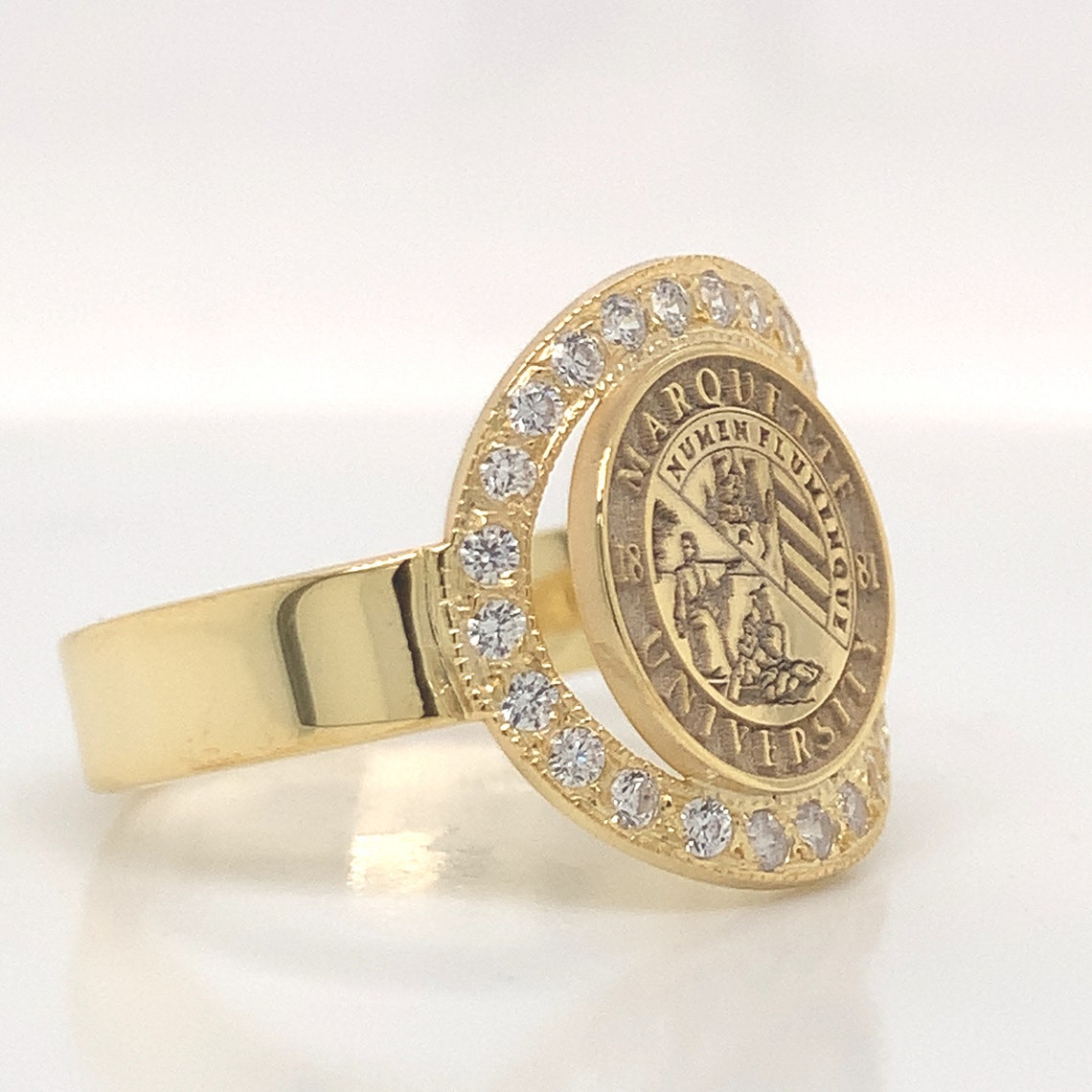 14k Gold College Ring University Ring Graduation Gift - Etsy