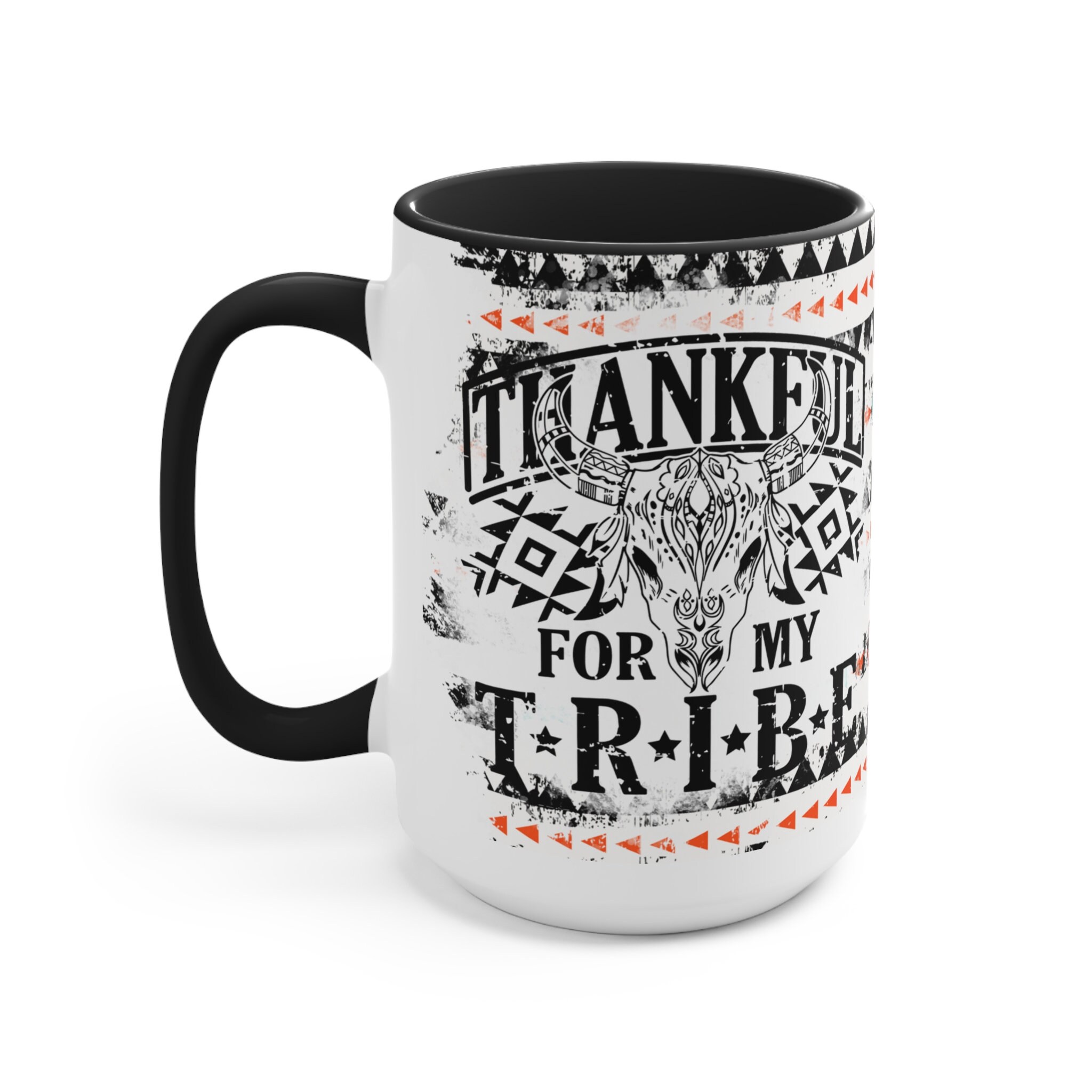 Thankful for My Tribe Two-tone Coffee Mugs 15oz, Native Mug, Cow Print ...