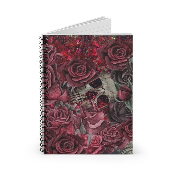 Skull and Rose Goth Notebook Kawaii Notebook Spiral - Etsy
