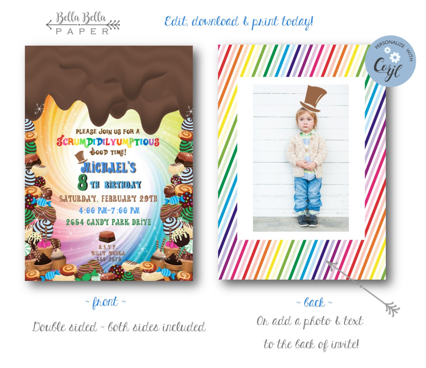 Candy Party Invitation Template | EDITABLE FILE | Instant Download ...