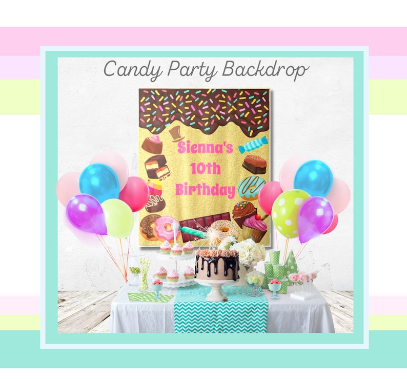 Custom Welcome Backdrop, Candy Theme Party, Chocolates Banner, Candy ...
